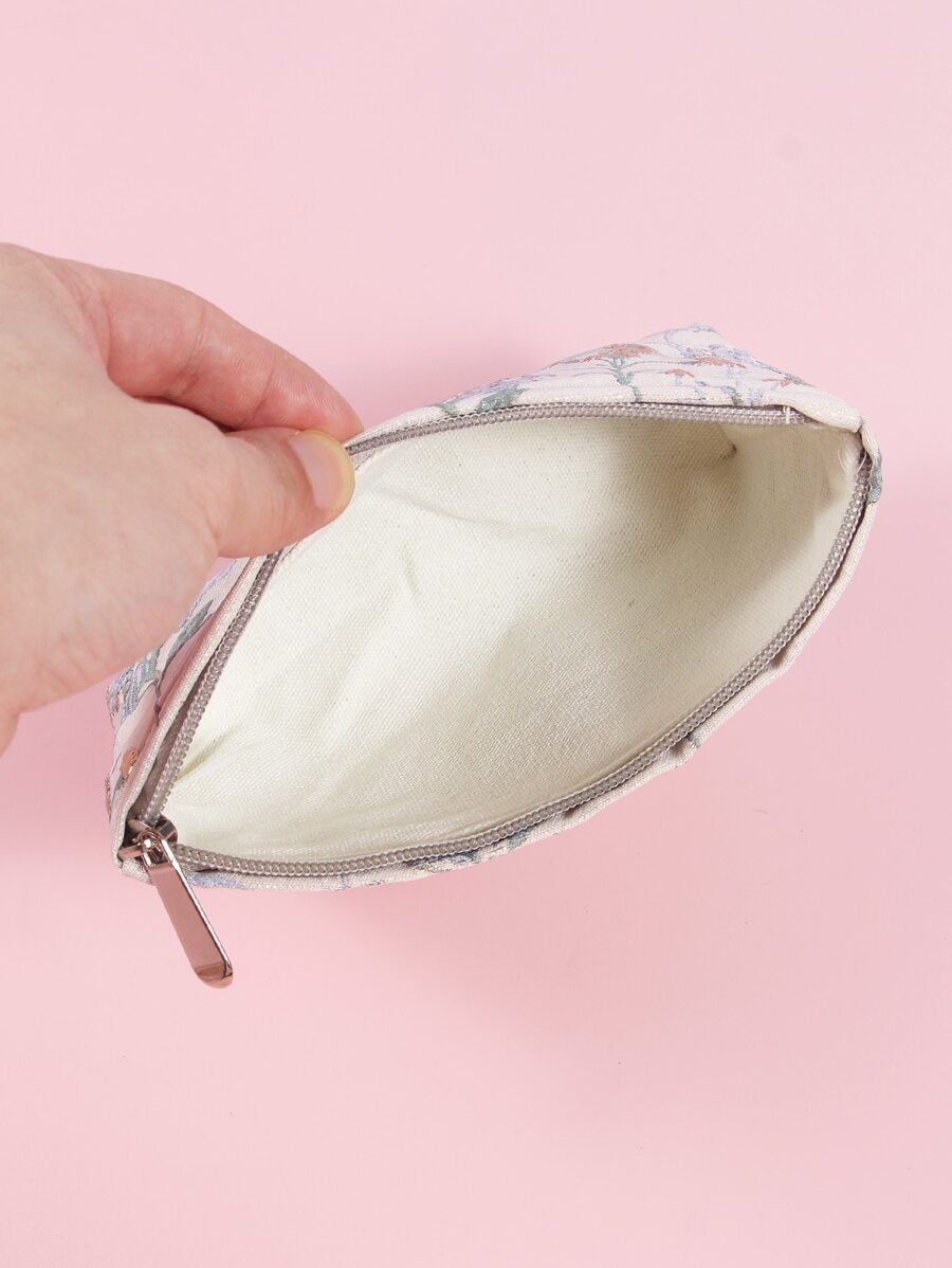 Zipper Makeup Bag, Flower Design Portable Cosmetic Bag Y2K Aesthetic ...