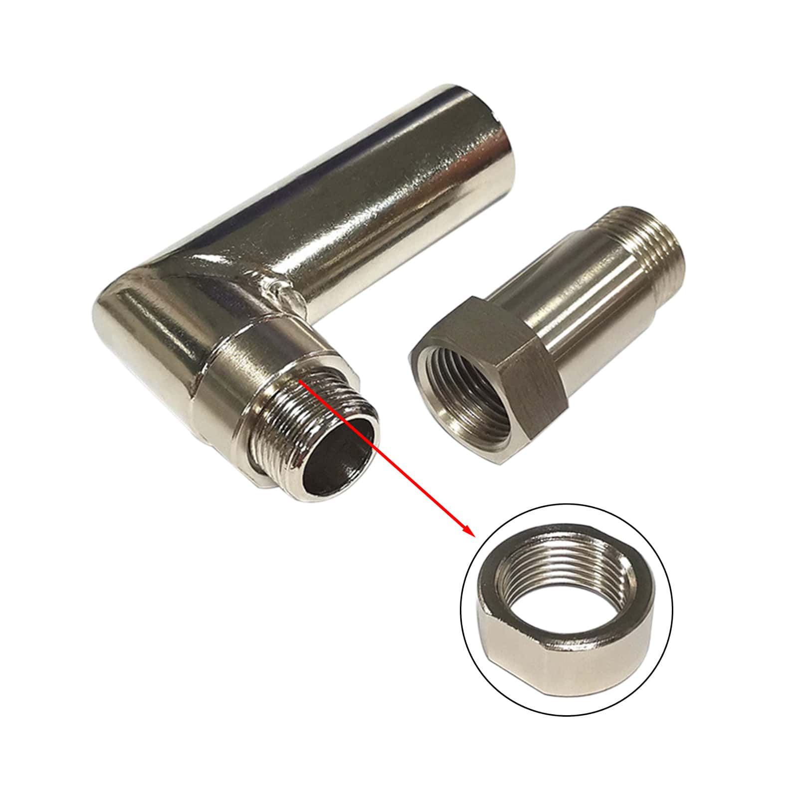 O2 Oxygen Spacer Sensor Angled Extender 90 Degree 02 Bung Extension M18 ...