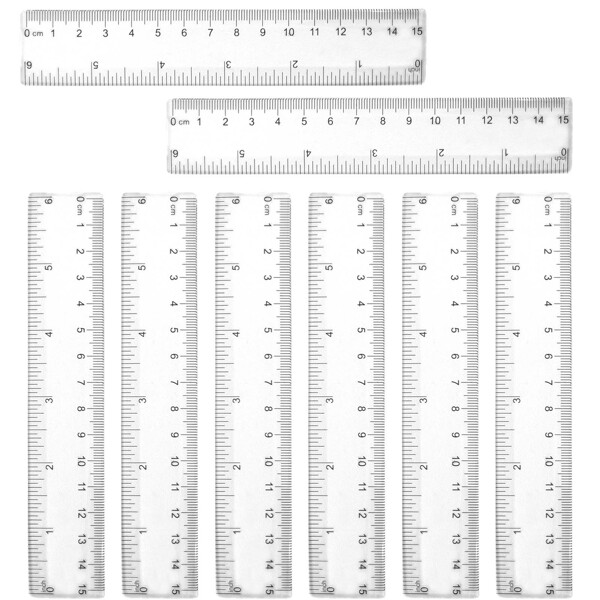 8 Pieces 15 cm Plastic Rulers, Transparent Rulers, Straight Plastic ...