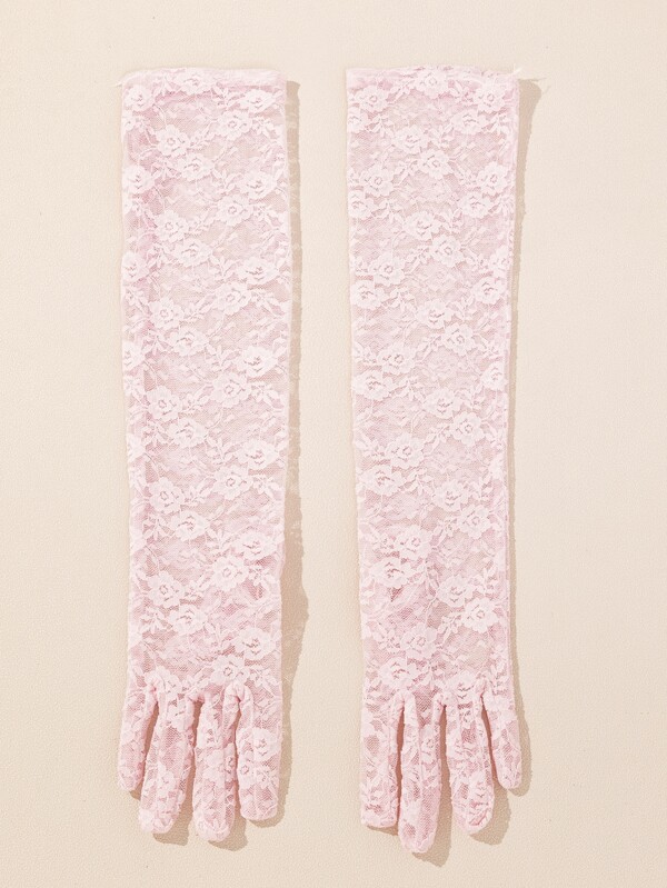 1pair Rose Flower Lace Evening Dress Long Gloves | SHEIN USA