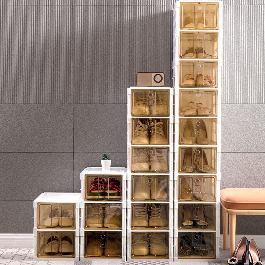 Installation-free 6-layer shoe box transparent drawer shoe storage box ...