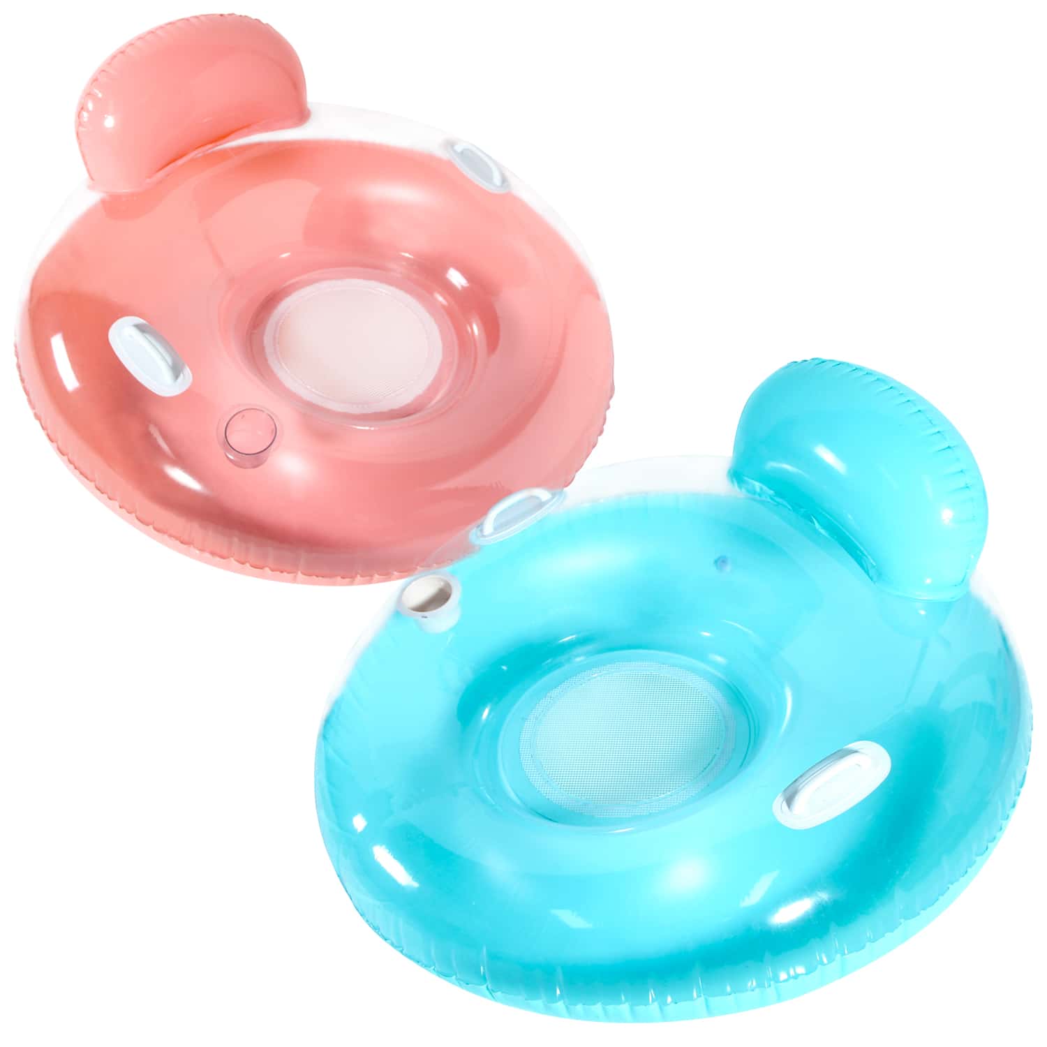 2 Pack Pool Floats Chair with Backrest, Inflatable Transparent Pool ...