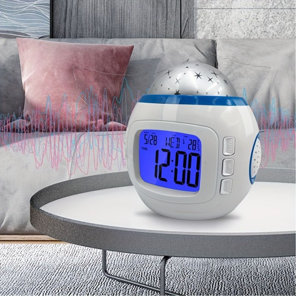 1pc, LED Star Sky Projection Digital Alarm Clock, Wake Up Light Alarm ...