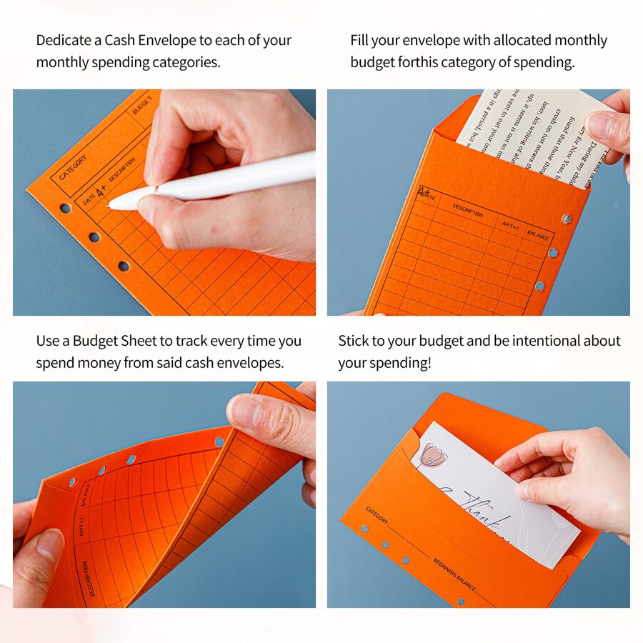 12 Pcs Cash Envelopes for Budgeting, Budget Envelope for Cash System ...