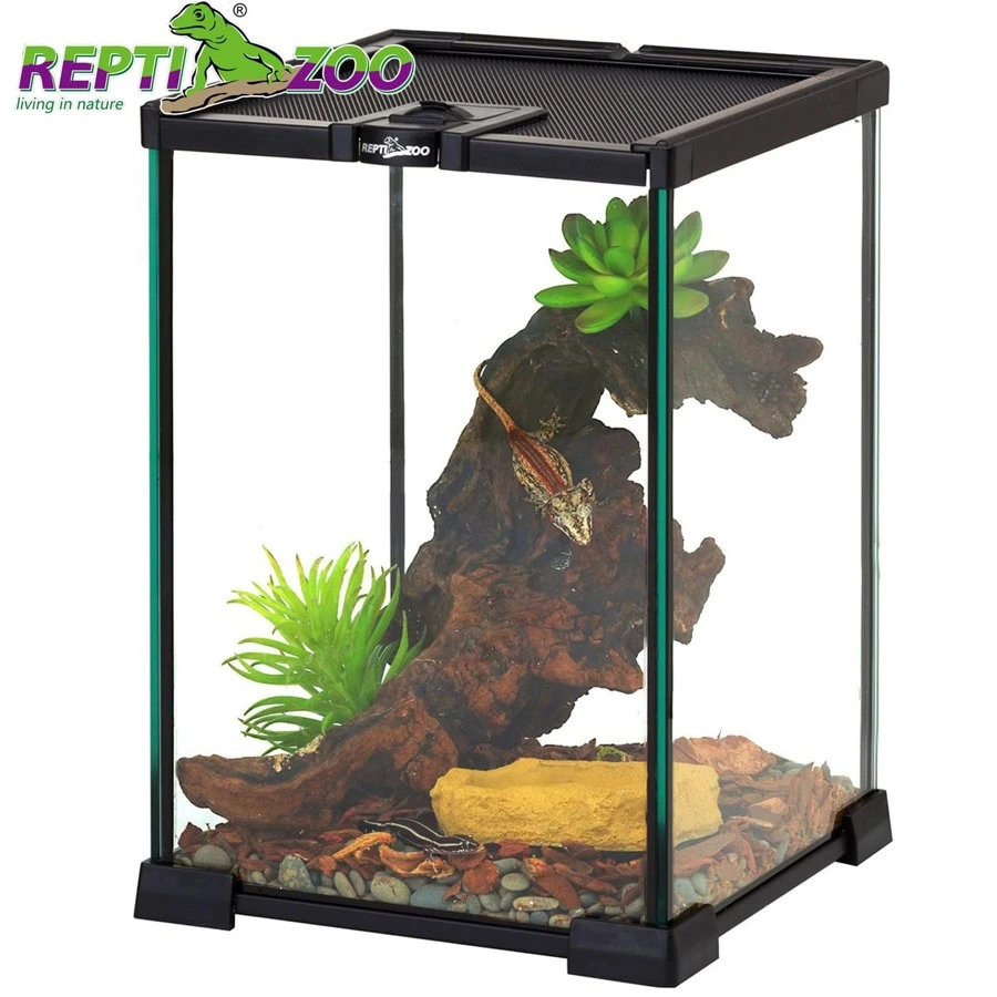 1 PC Mini Reptile Glass Terrarium Tank 8" x 8" x 12" Full View Visually ...
