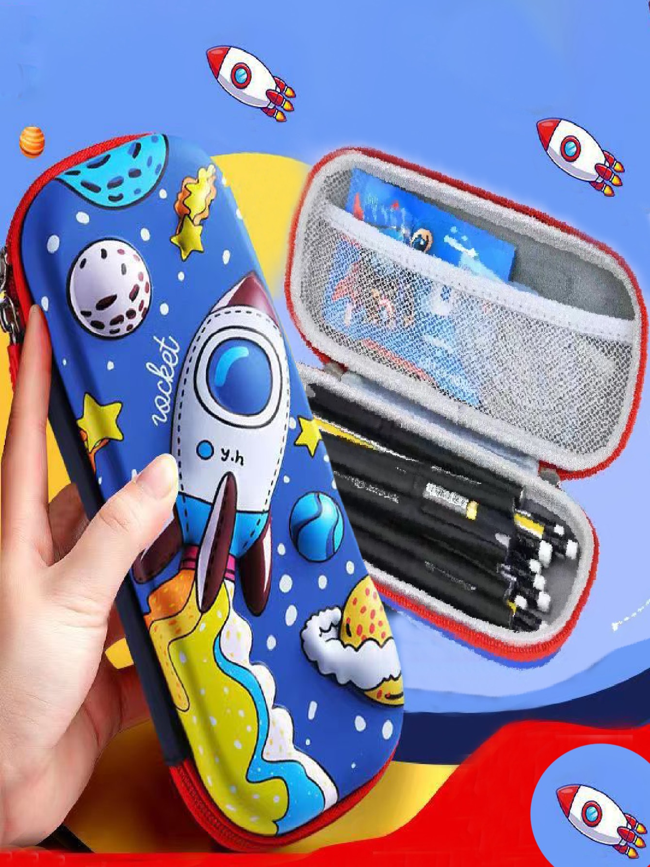 3d Cartoon Student Stationery Box, Multifunctional Large Capacity Pen ...
