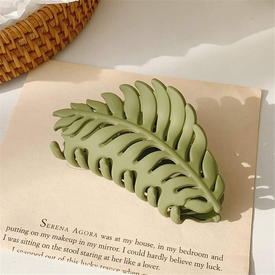 Leaf Shaped Matte Hair Clip, Practical Hair Accessory For Women Street ...