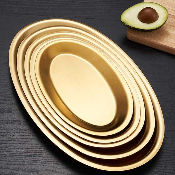 Stainless Steel Fish Dish, Oval Shaped Steaming Plate With Egg Shape ...