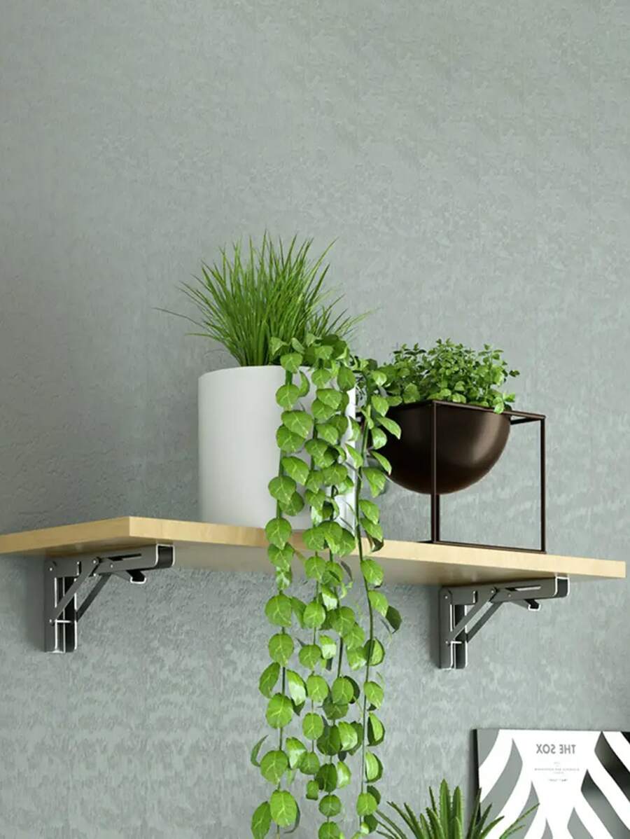 2pcs Heavy Duty Folding Shelf 90 Degree Decorative Table Adjustable ...