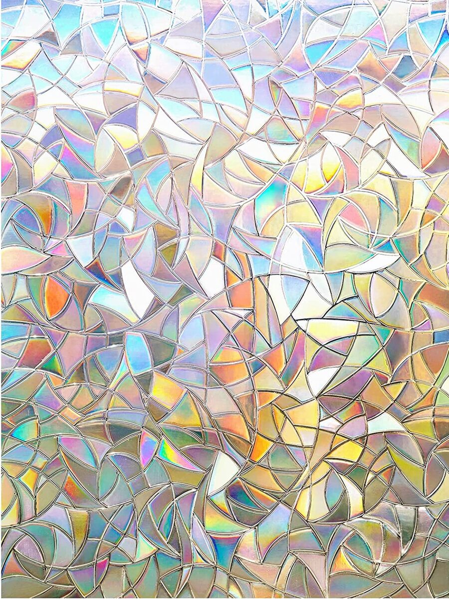 1pc Decorative Window Privacy Film, 3D Stained Glass Window Sticker, UV ...