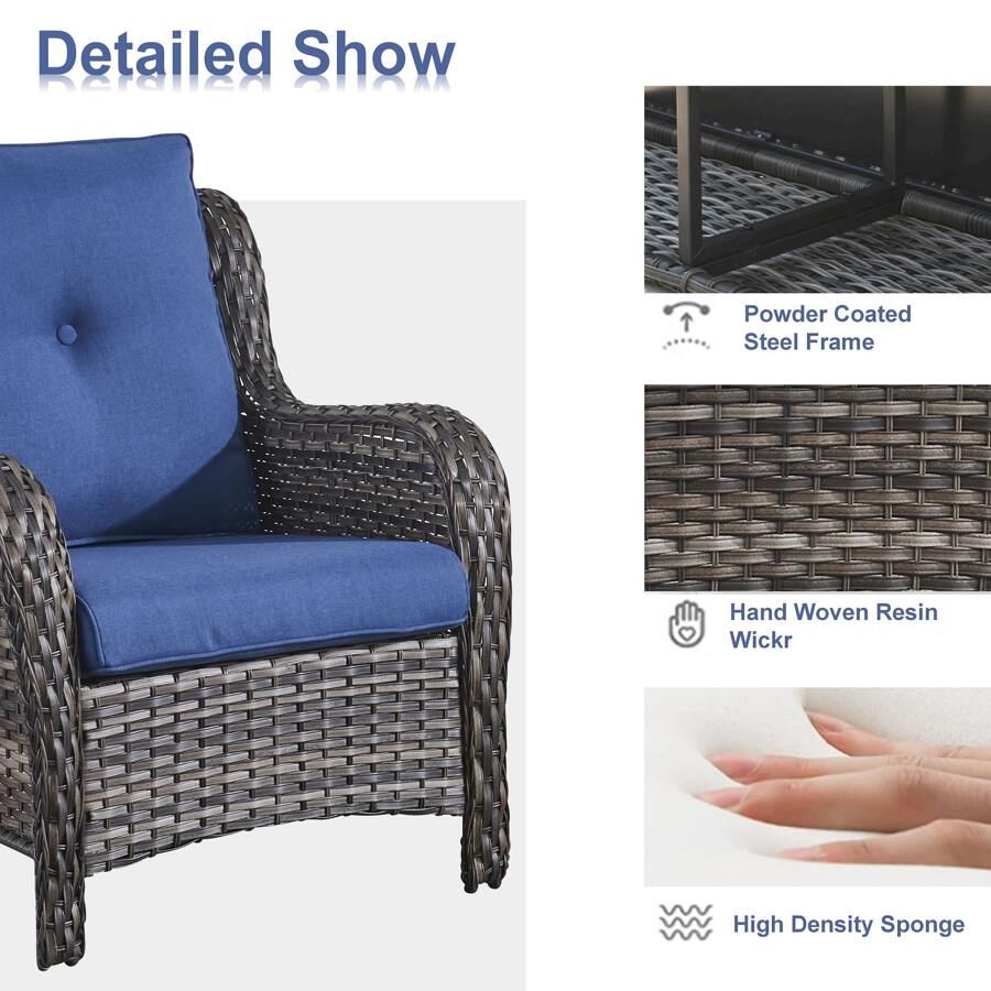 Outdoor Wicker Patio Chairs Set of 2: Rattan Dining Chairs Porch Chairs ...