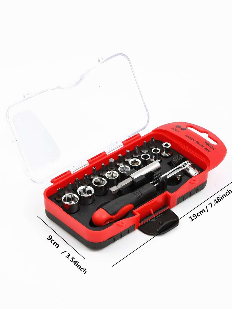 23pcs Multifunction Ratchet Socket Wrench Set,Screwdriver Bit and Extension Bar Tools Set ...