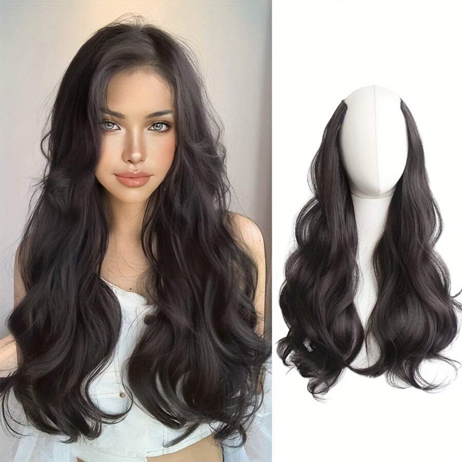 Invisible Hair Extension Wavy Curly Long Synthetic Hairpieces | SHEIN USA