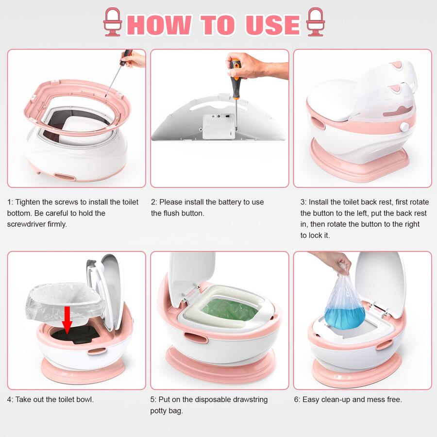 SKYROKU Realistic Potty Training Toilet for Kids and Toddlers (Blue ...