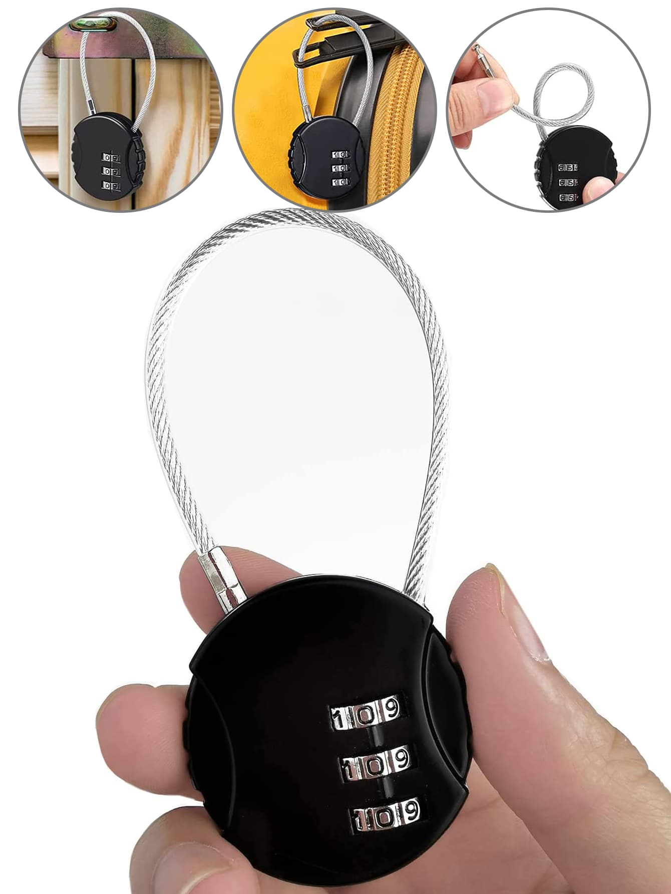 Password Lock Door Lock 3 Digit Combination Code Number Lock Padlock ...