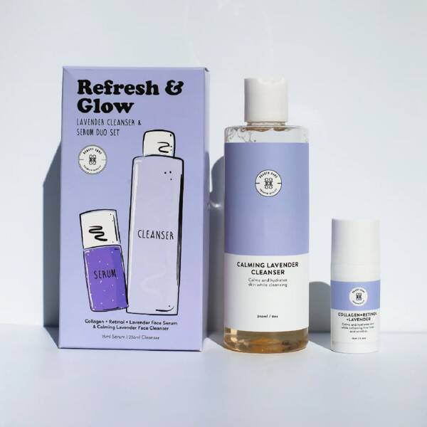 Refresh & Glow Lavender Cleanser & Serum Duo Set | SHEIN USA