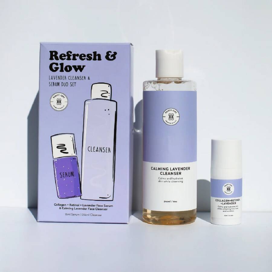 Refresh & Glow Lavender Cleanser & Serum Duo Set | SHEIN USA
