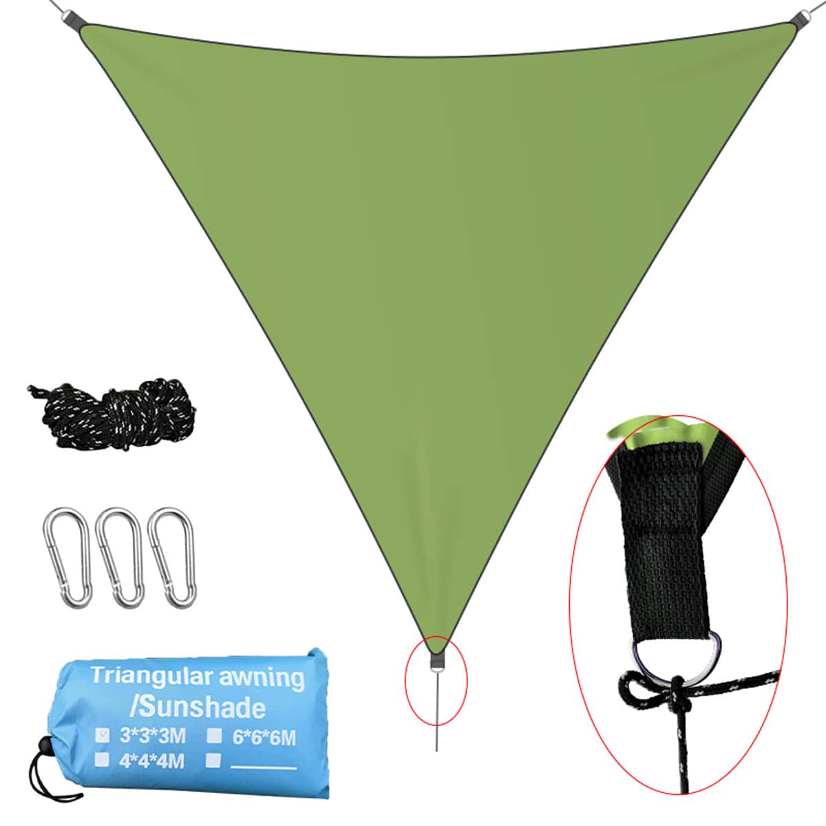 10Ft Triangle Sun Shade Sail Canopy, 95% UV Block Patio Triangle Square ...