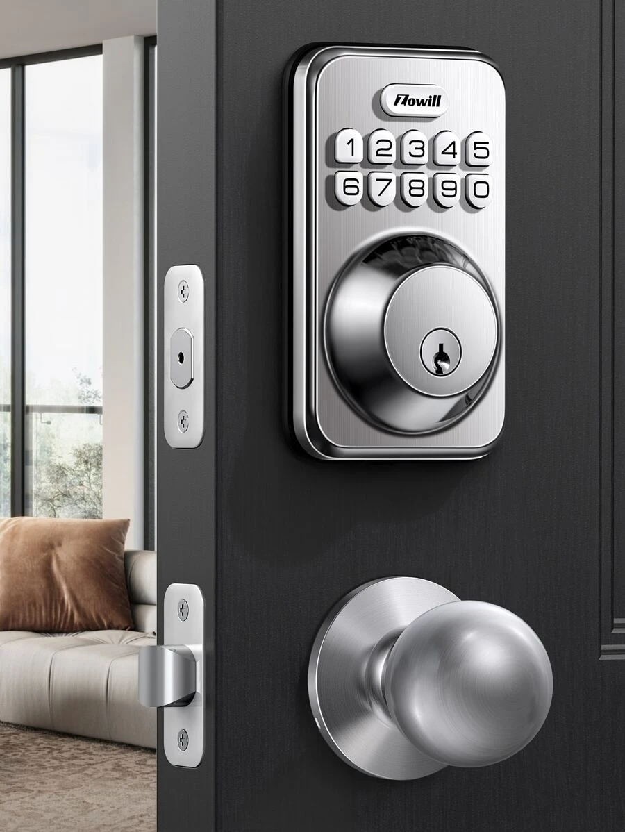 Keyless Entry Door Lock with Knob, Zowill Electronic Keypad Deadbolt ...