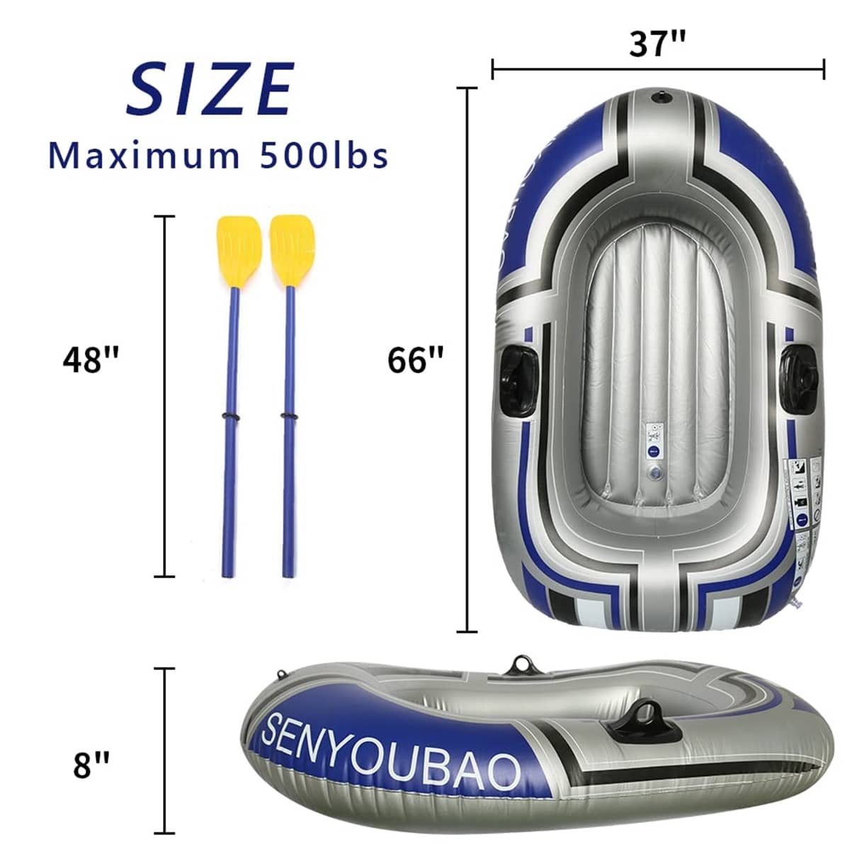 Inflatable Boat, Swimming Pool Lake Float Raft for Adults, Portable ...