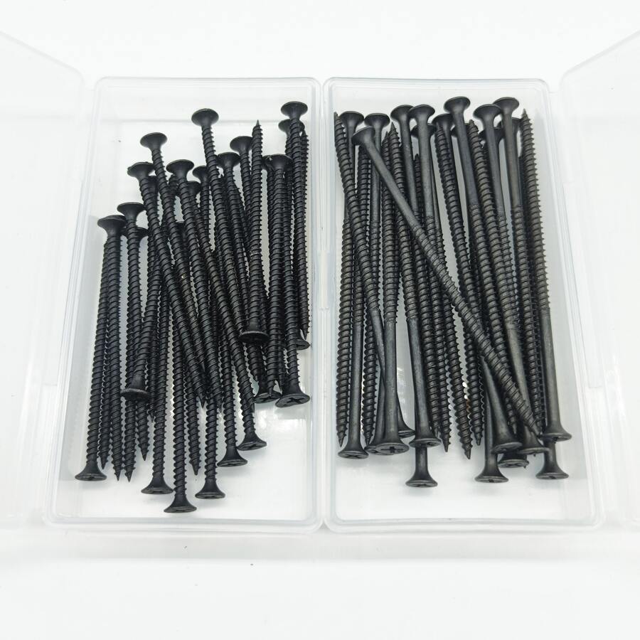 #8 x 2" Wood Screw 25/30pcs Black Phosphate Coated Stainless Flat Truss ...