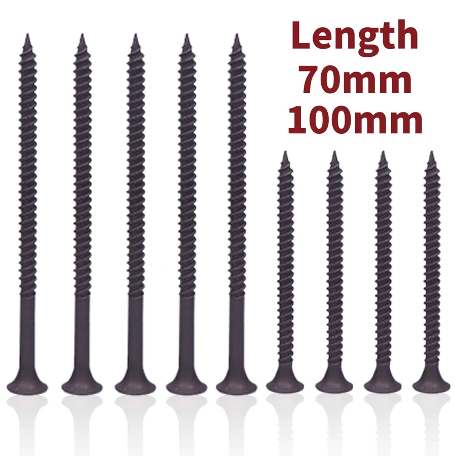 #8 x 2" Wood Screw 25/30pcs Black Phosphate Coated Stainless Flat Truss ...