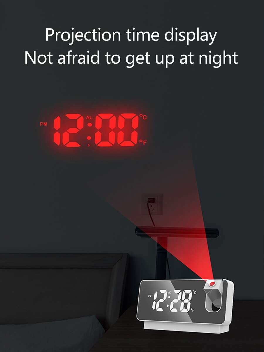 A silent electronic digital time temperature calendar net red LED alarm ...