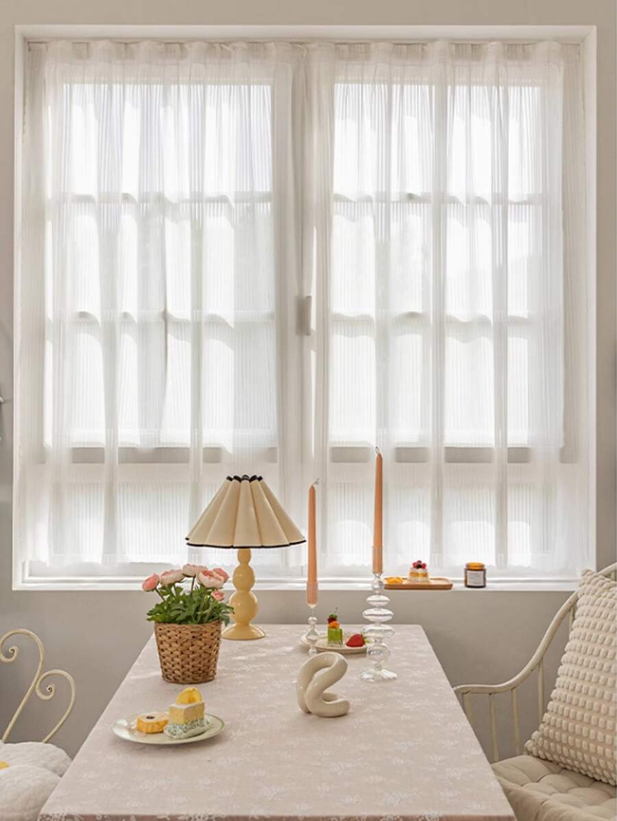 1pc French Romantic Vertical Venetian Blinds Sheer Curtain | SHEIN UK