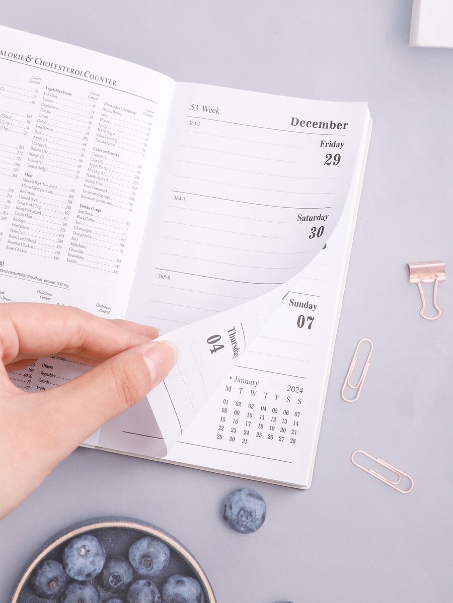 2024 A6 English schedule book daily plan notebook time management ...