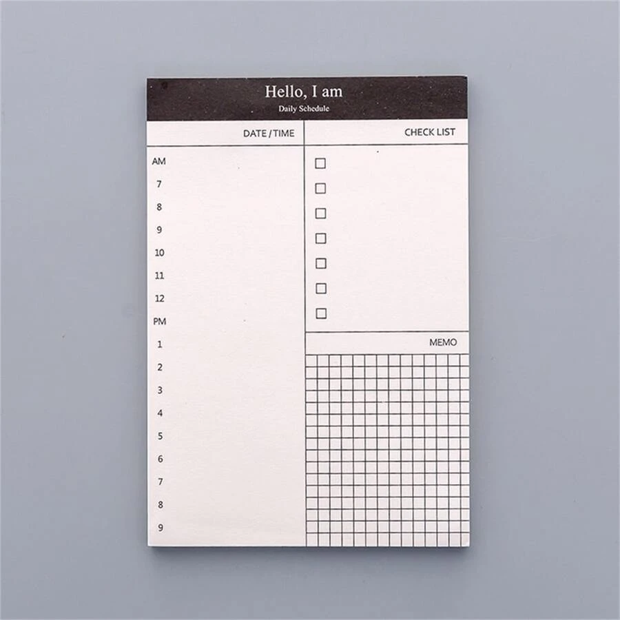 Creative Daily Schedule Memo pad To Do List Time Sticky note Schedule ...