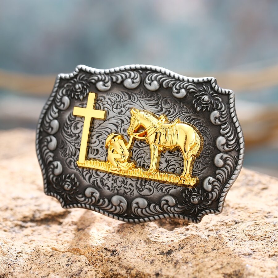Western Style Cowboy Horse Pattern Belt Buckle | SHEIN USA