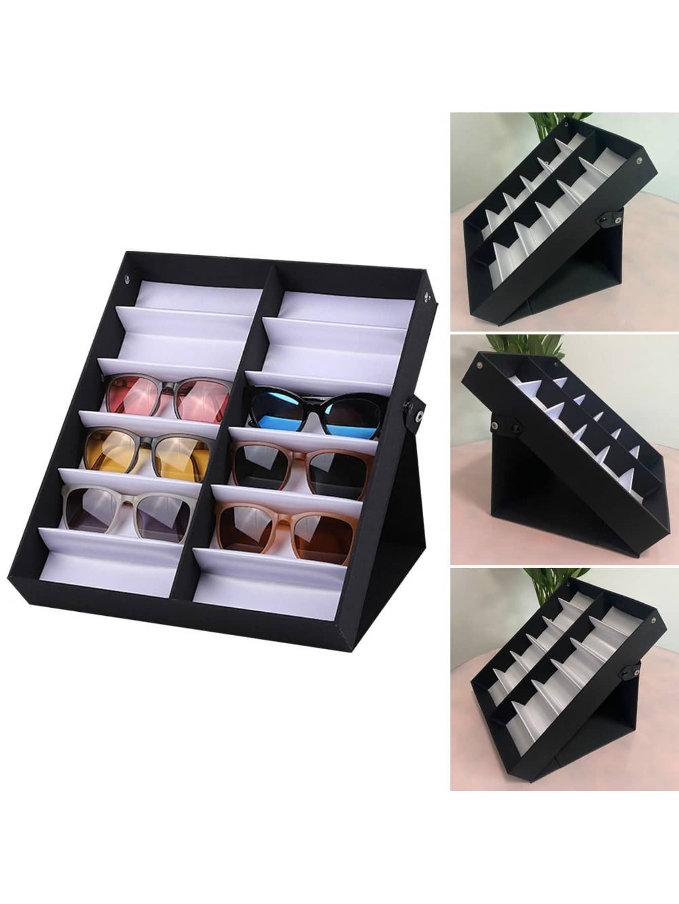 Boho 12 Slots Glasses Tray Sunglasses Display Case Eyeglass Organizer ...