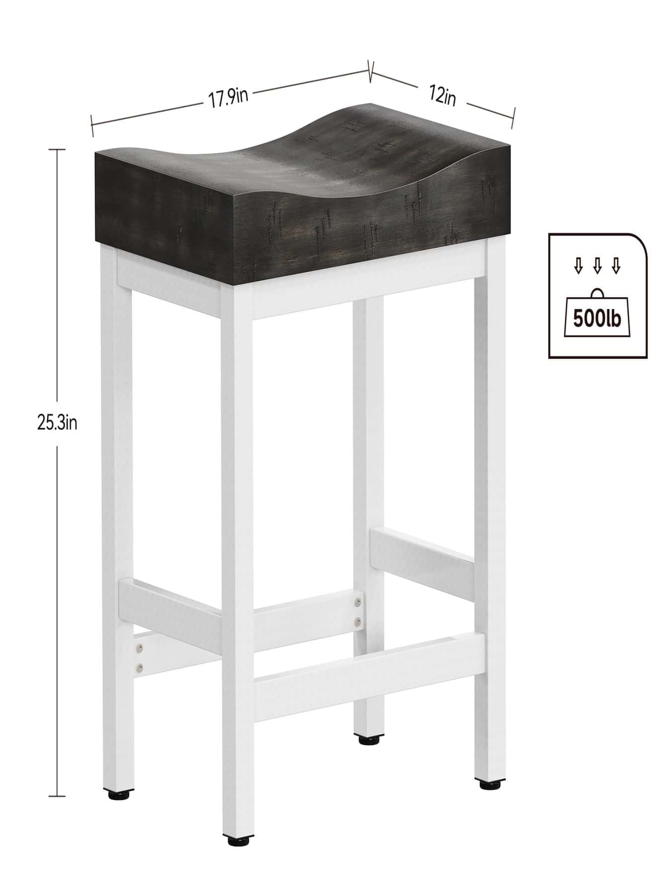 Bar Stools Set Of 2, Counter Height Stools, 25 Inch Saddle Bar Stool ...