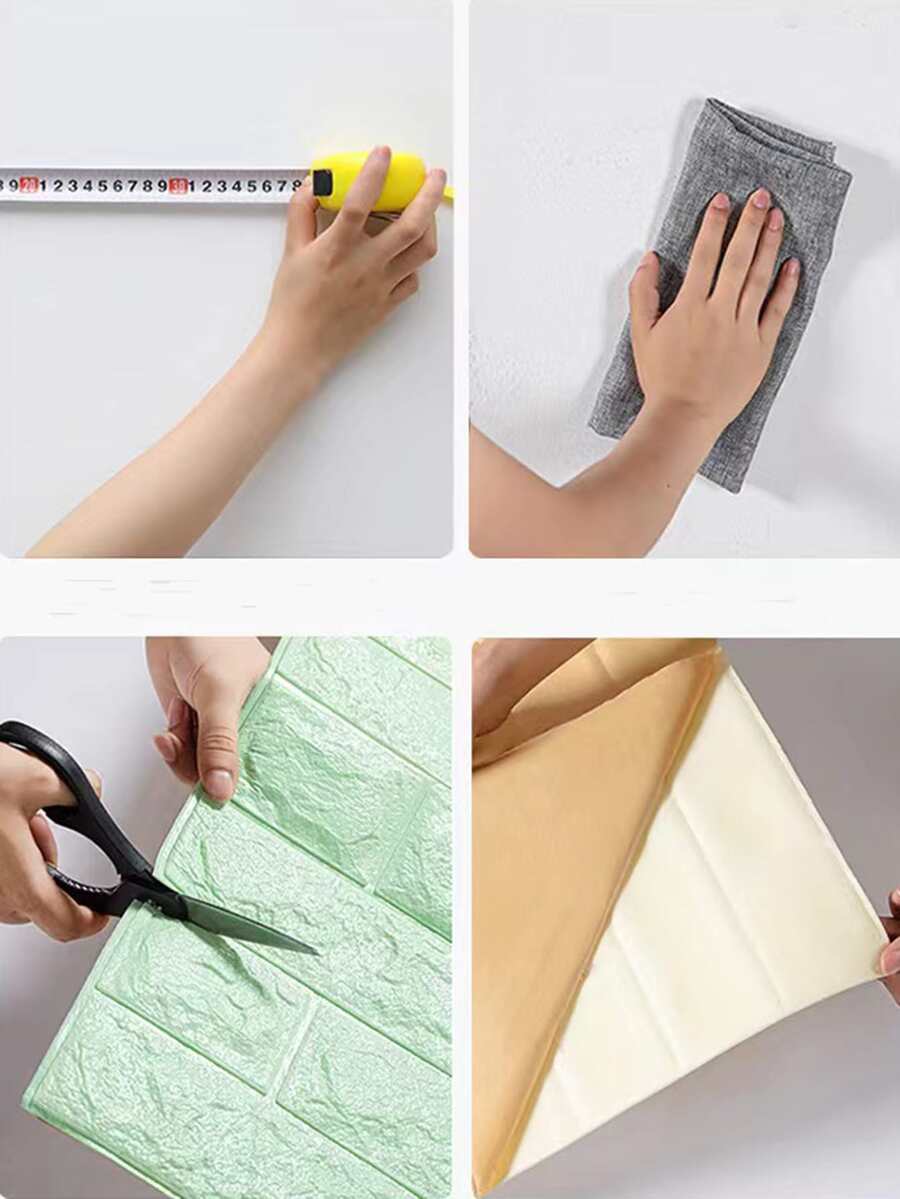 10pcs Self-Adhesive Wallpaper, Waterproof Xpe Seamless 3d Wall Sticker ...