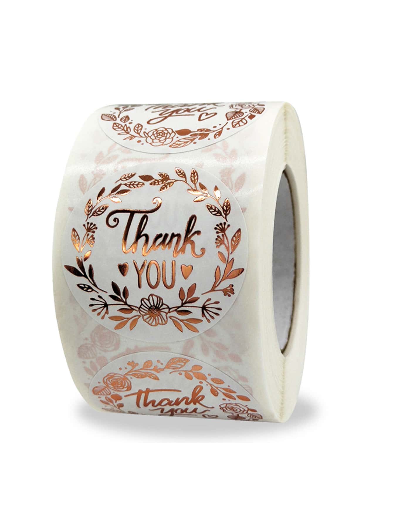 1 Roll/500pcs Rose Gold Floral Copperplate Stickers English Alphabet ...