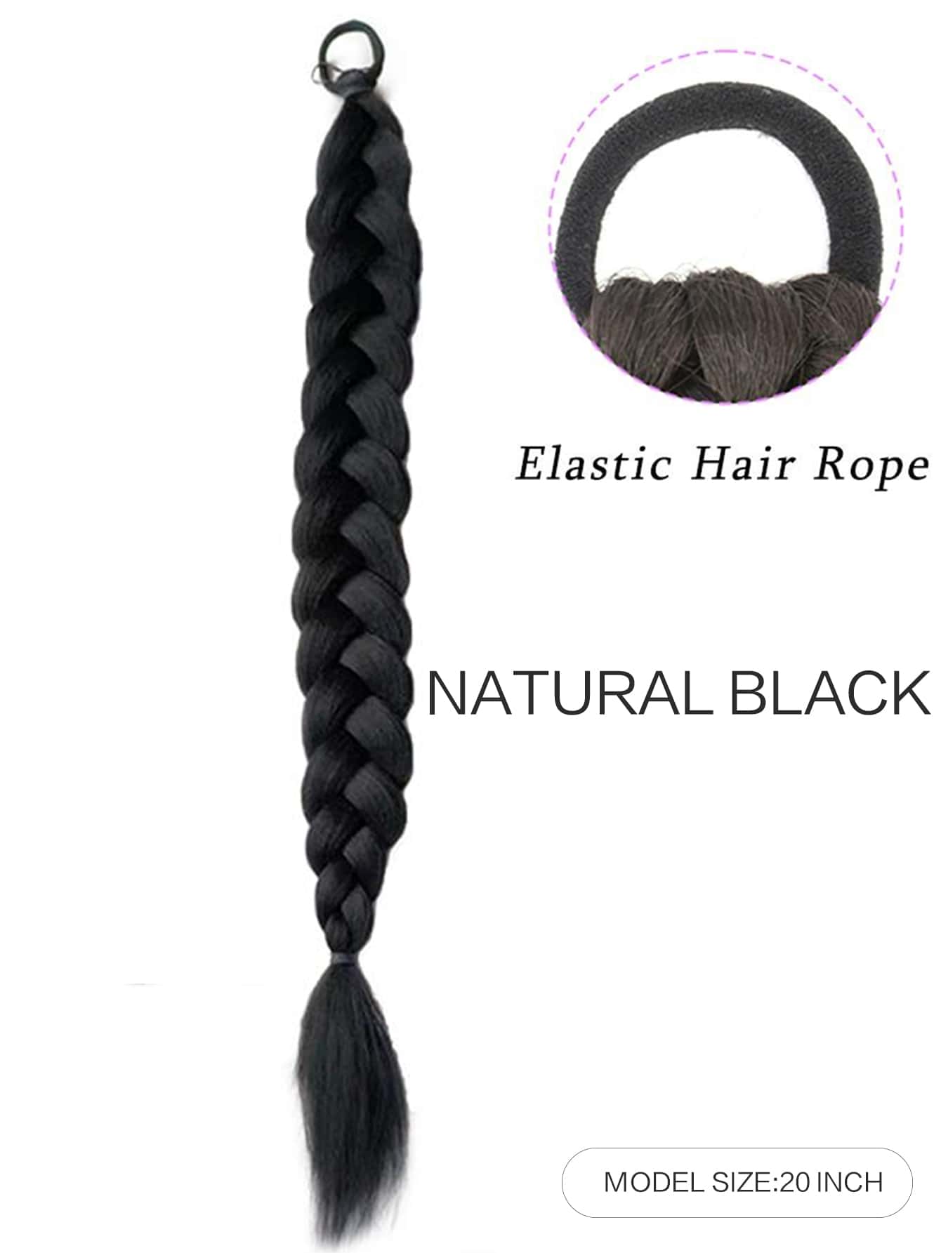 One Piece Synthetic Ponytail Extensions Boxing Braids Wrap Around ...