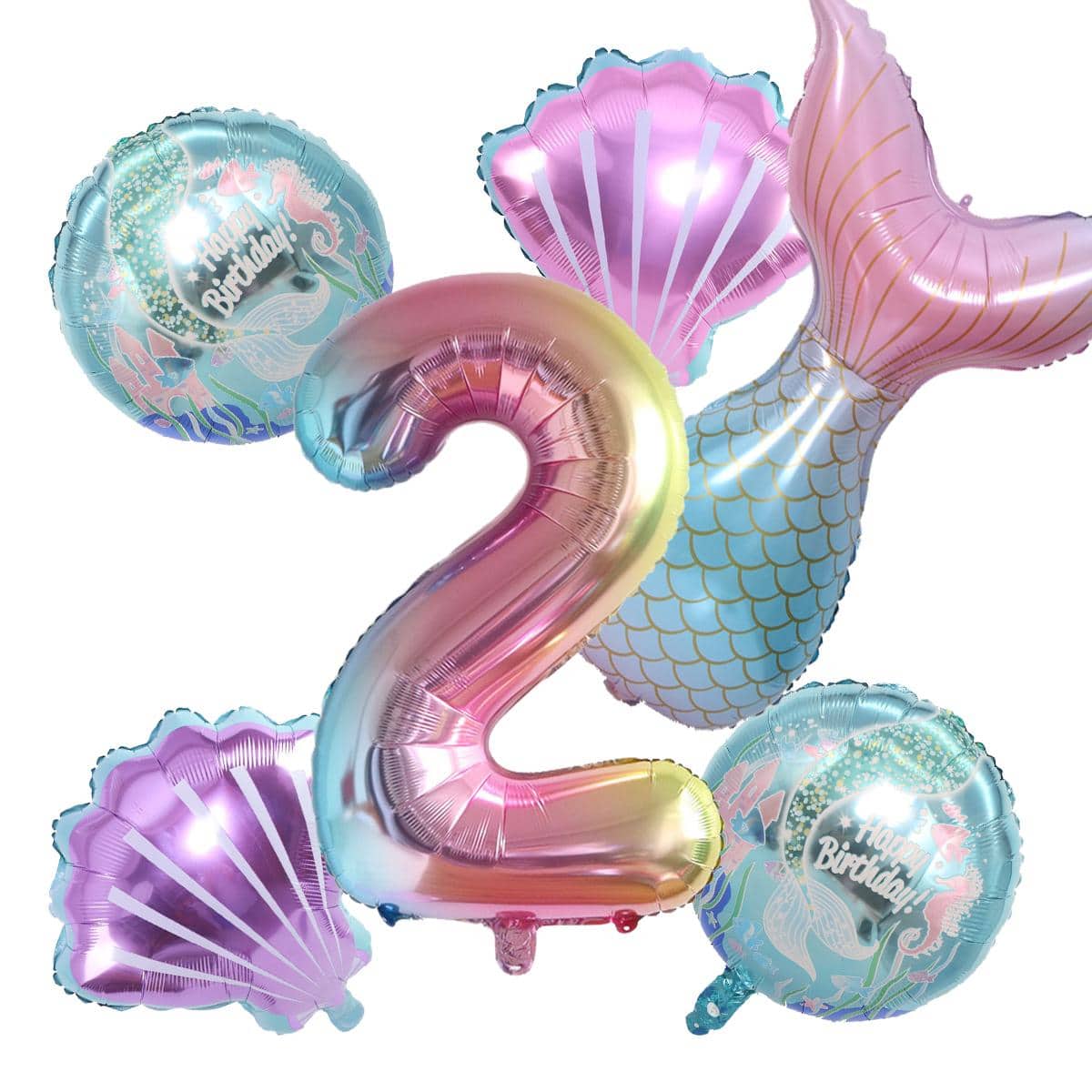 Mermaid Balloons Kit Number Ocean Theme Balloon Mermaid Tail Balloons ...