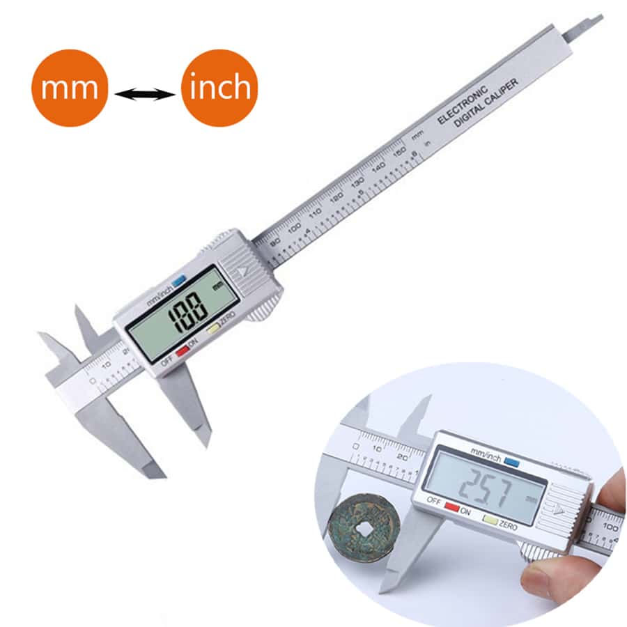 150mm 0.1m Digital Vernier Calipers measure 6inch LCD Electronic Carbon ...
