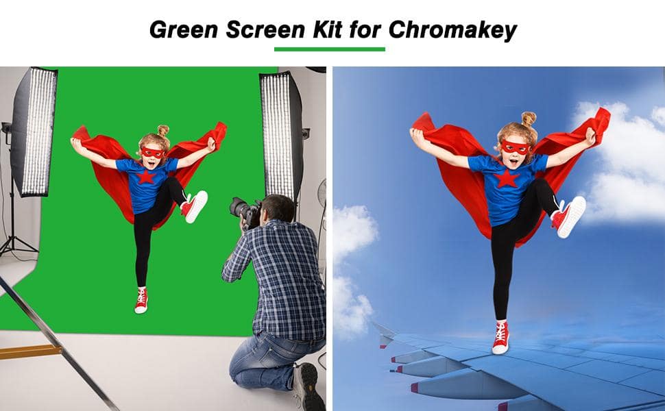 10 X 8 FT Green Screen Backdrop for Photography, Chromakey Virtual ...
