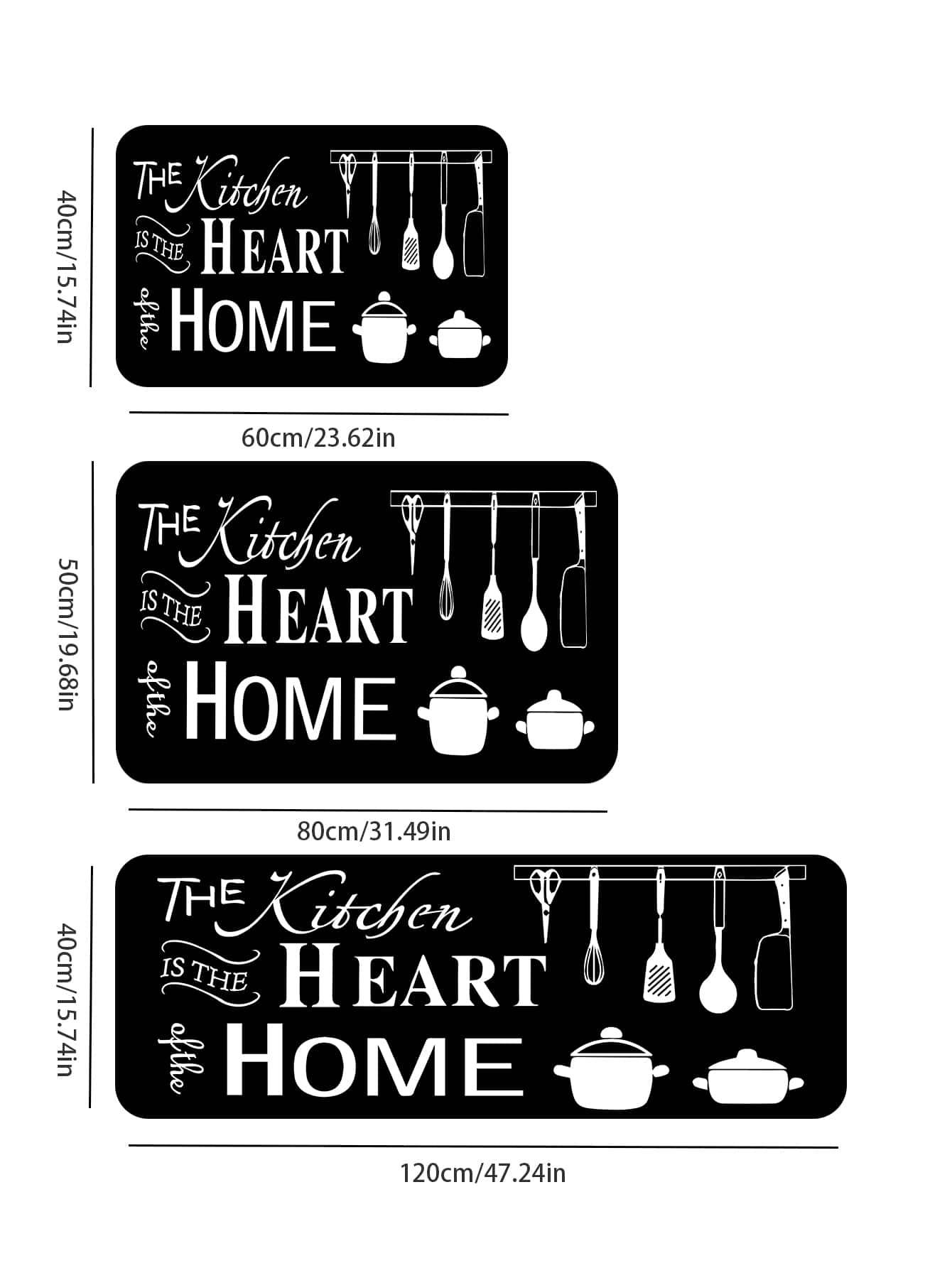 1pc Letter Cutlery Graphic Kitchen Rug, Modern Polyester Anti-Slip ...