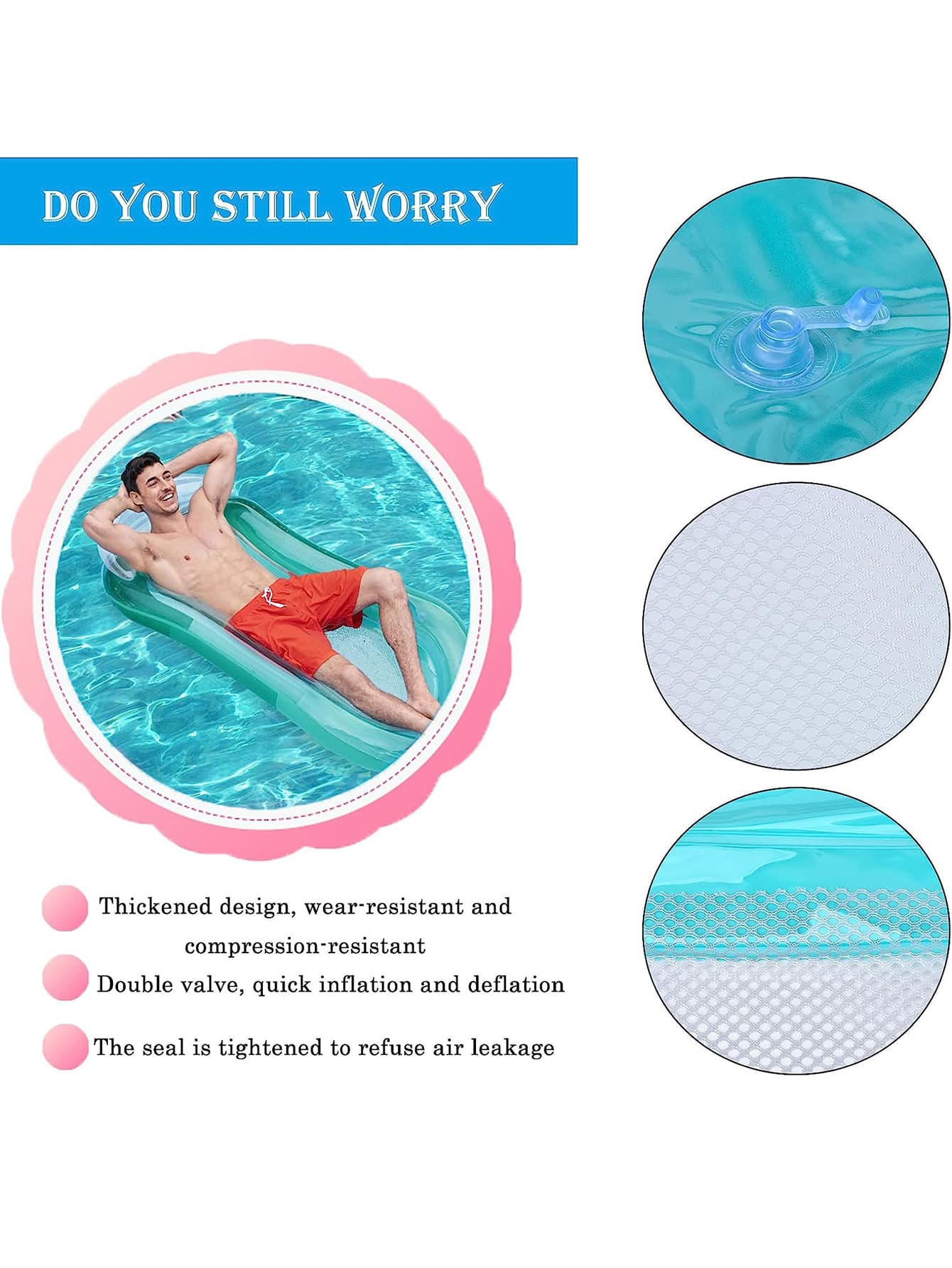 Inflatable Pool Lounger Float for Adults,Inflatable Swimming Floating ...