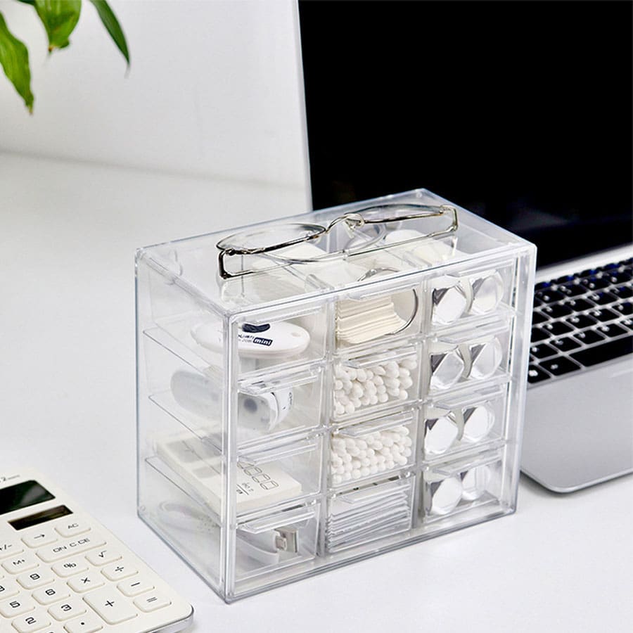 1pc Transparent 12-Compartment Hair Accessories Storage Box, Dustproof ...