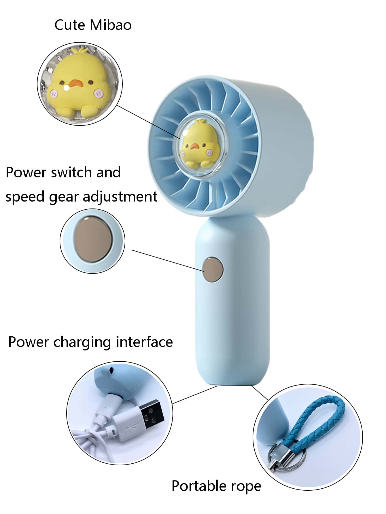 MEET SUN Portable Mini Electric Handheld Fan | SHEIN EUR