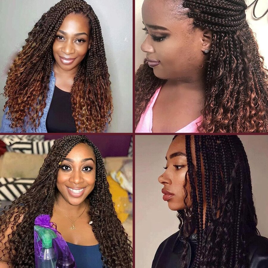 1 Pack Bohemian Goddess Box Braids Crochet Hair Extensions, 14 Inches ...