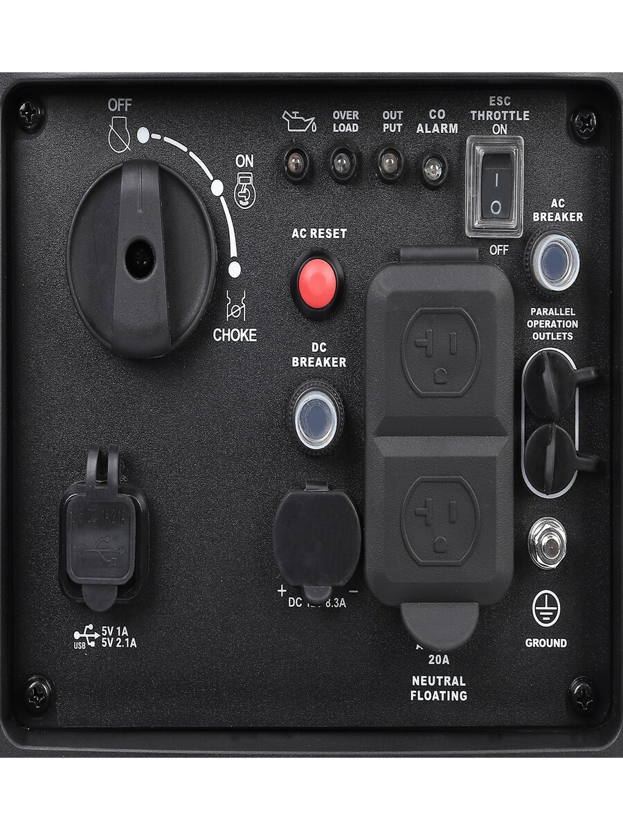 2500W Portable Inverter Generator,Ultra Quiet Gas Engine with CO ...