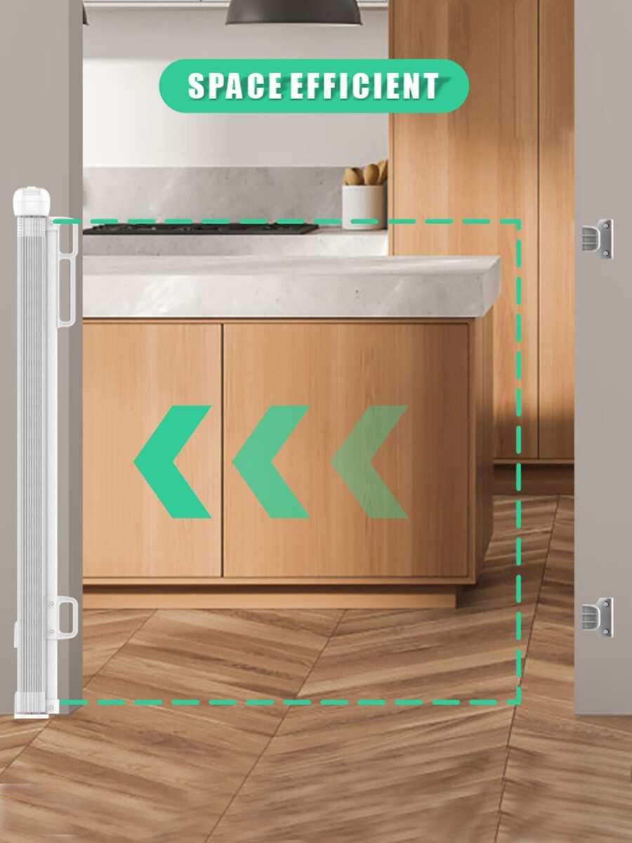 1pc Grey Retractable Child Stair Protection, 140cm Safety Baby Gate ...