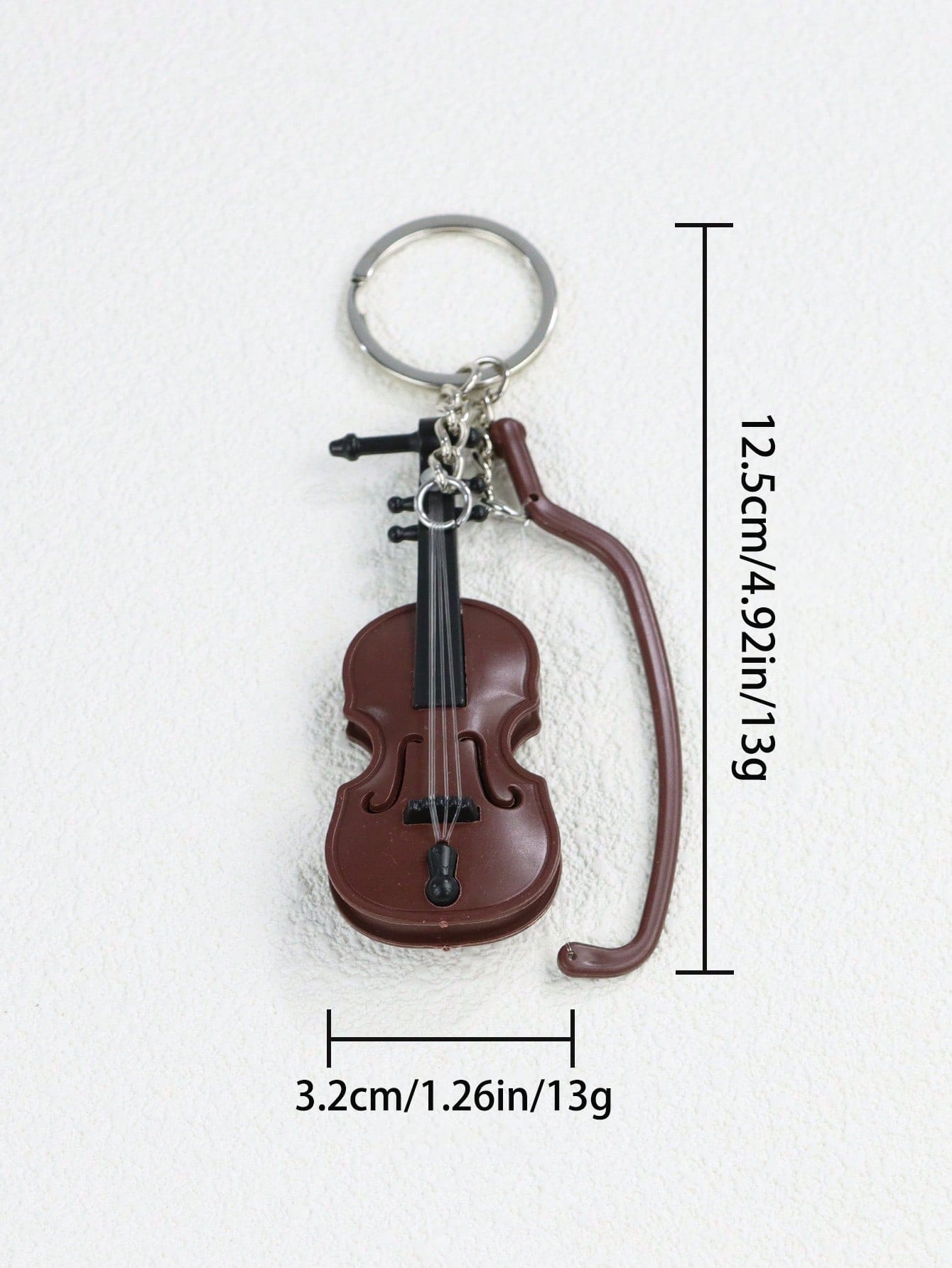 1pc Miniature Wooden-Look Plastic Violin Keychain For Men And Women ...