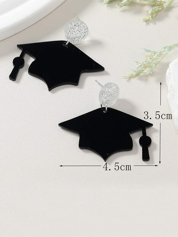 1pair Creative Zinc Alloy Doctor's Hat Drop Earrings For Women For ...