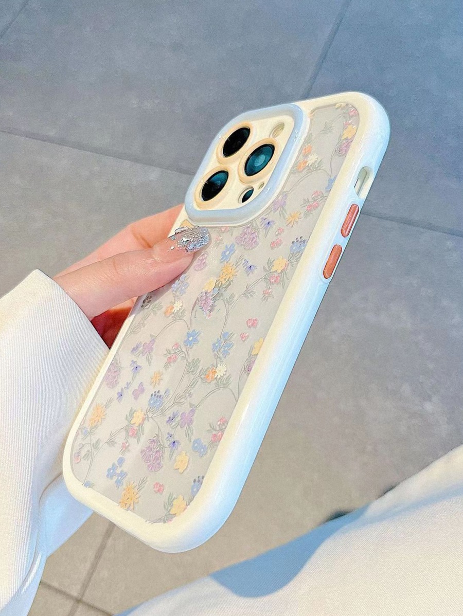 Apple IPhone 16 15 14 Pro Max 13 12 11 White Puff Flower Full Pattern ...