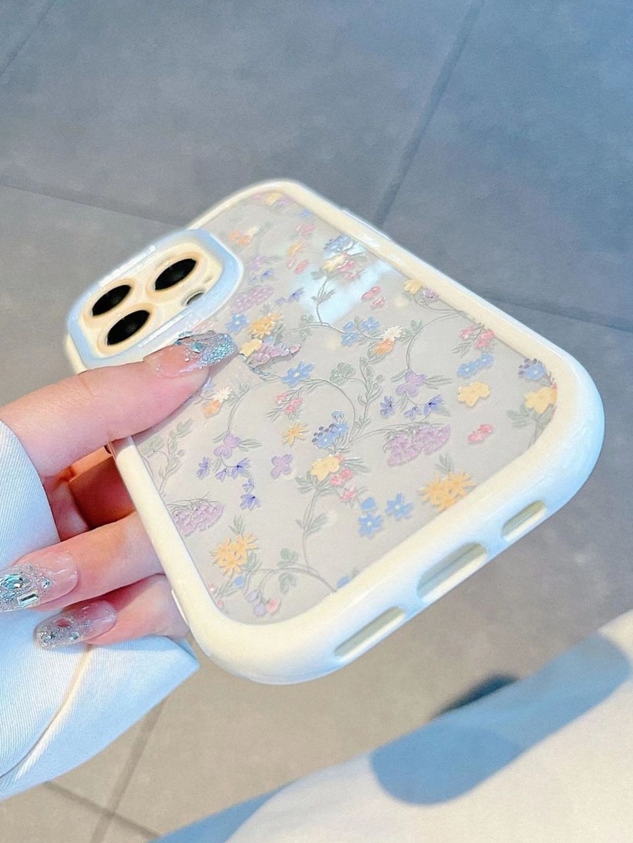 Apple IPhone 16 15 14 Pro Max 13 12 11 White Puff Flower Full Pattern ...